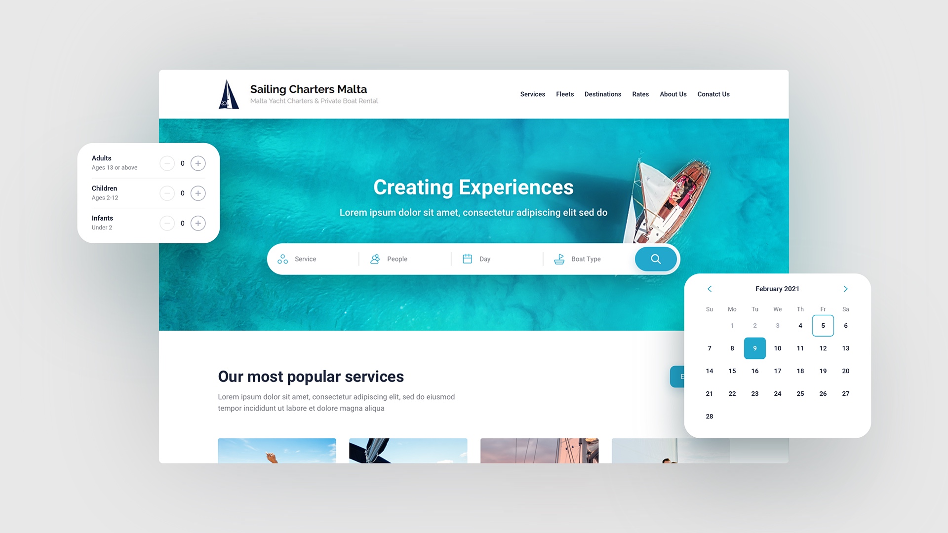 Sailing Charters Malta | Web Design & Development Project | Think